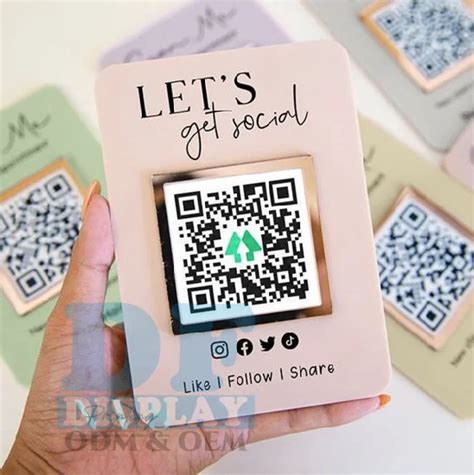 Customize Tabletop Tabletop Signs Business Social Media Sign And Qr Code Display Table Stand