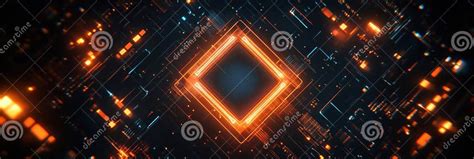 Visual Representation Of A Microchip With Glowing Elements In A Digital Space Generative Ai