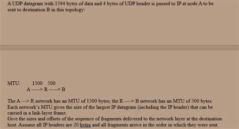 solved a udp datagram with 1594 bytes of data and 4 bytes of