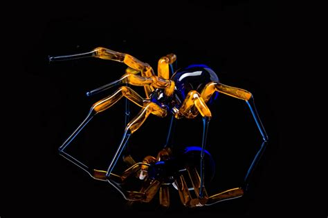 Arachnid Elegance Striking Spider Glass Sculptures By Nikita Drachuk