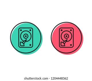 Hdd Icon Hard Disk Storage Sign Stock Vector Royalty Free