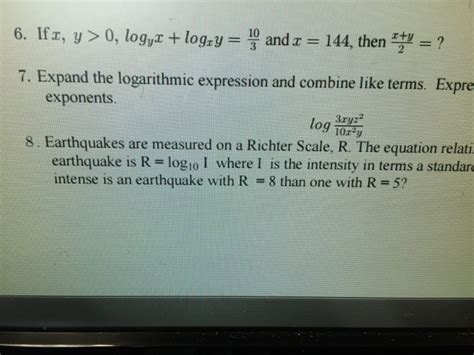 Solved If X Y 0 Logyx Logxy 103 And X 144 Then