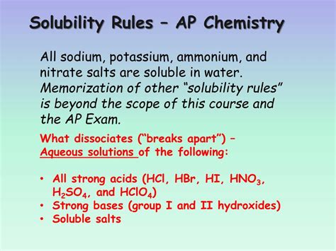 Ap Chemistry Solubility Rules