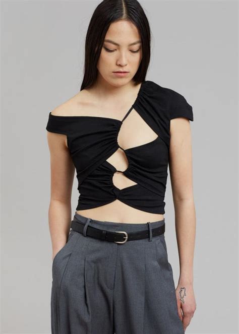 The Frankie Shop Tops Sid Neigum Asymmetrical Cutout Tension Blouse