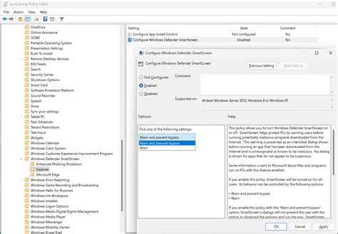 Configure Defender Smartscreen Activate Enhanced Phishing Protection