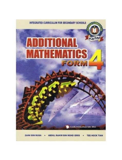 Textbook Additional Mathematics Form 4 Isbn 9789837019676 Caie