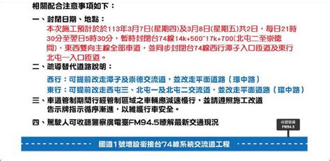 台74線崇德 北屯段施工 今晚起雙向「連封2夜」 生活 自由時報電子報