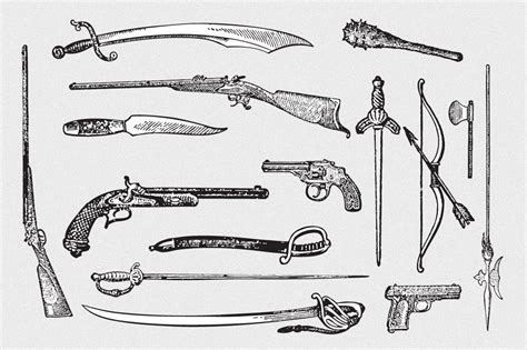 Weapons Vector Pack An Illustration By Blacksheepsupply Creative Market
