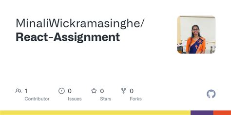 Github Minaliwickramasinghe React Assignment