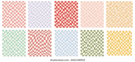 Set Checkerboard Backgrounds Pale Pastel Colors Stock Vector Royalty Free 2461148933