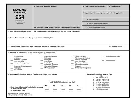 Standard Form 254 ≡ Fill Out Printable Pdf Forms Online