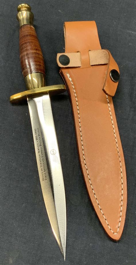 Ag Russel Brass And Wood Dagger Knife W Case Jp Auction