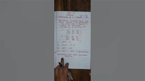 Transpose Symmetric And Skew Symmetric Concept Class 12 Youtube