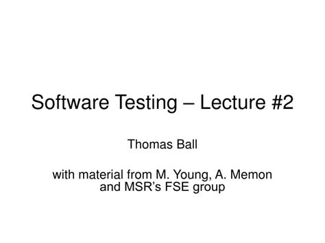 Ppt Specification Based Testing Strategies For Software Systems
