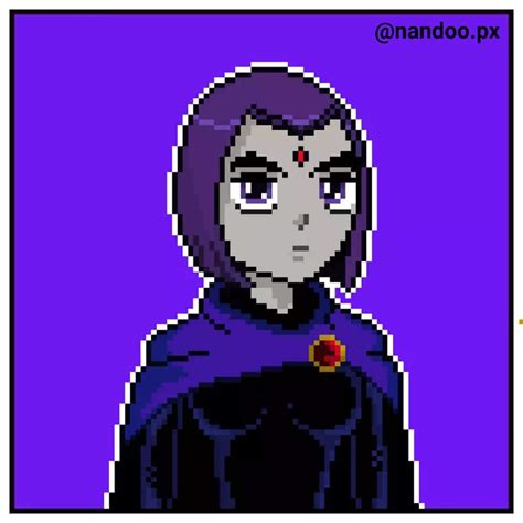 Raven From Teen Titans In Pixel Art [ Nandoo Px In Ig] R Pixelart