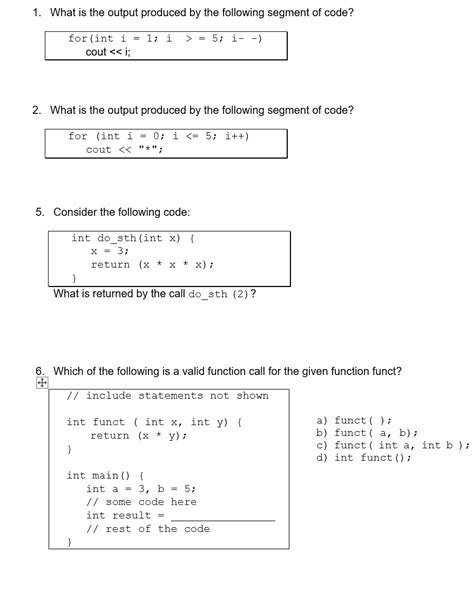Solved What Is The Output Produced By The Following Chegg