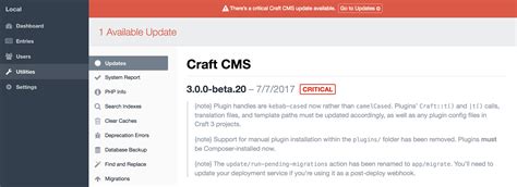 missing update button · issue 1822 · craftcms cms · github