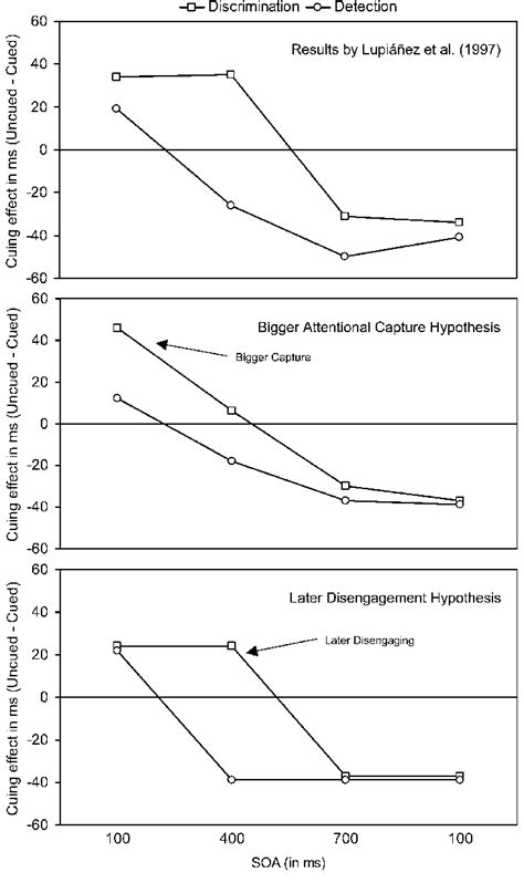 Representation Of The Different Time Course Of Cuing Effects Observed
