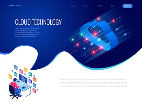 Premium Vector Isometric Modern Cloud Technology And Networking