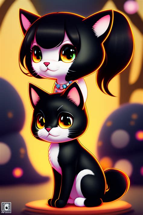 Cute Animated Black Cat