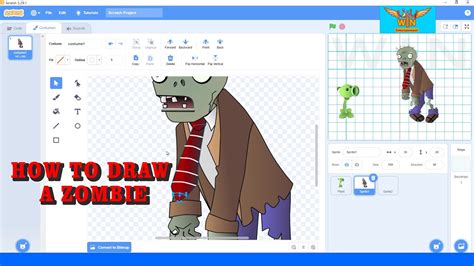 How To Draw A Zombie Character Using Scratch3 Youtube