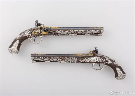英国枪匠Samuel Brunn1800 1801年间制作于伦敦的一对燧发手枪 手枪 新古典主义 英国 新浪新闻
