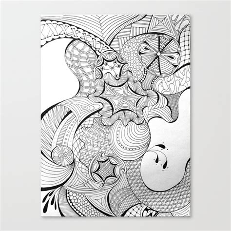 Crazy Random Doodle Art Canvas Print By Heidi Denney Society6