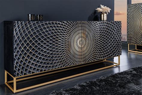 Riess Ambiente Sideboard Illusion 180cm Schwarz Gold Einzelartikel