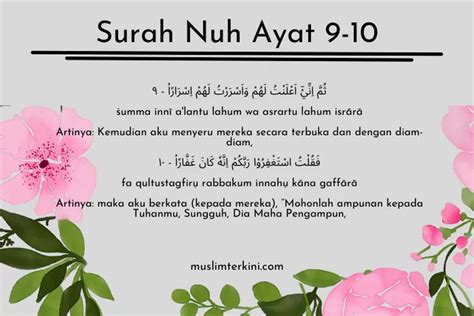 Surah Nuh Ayat 9 10 Lengkap Tentang Pengaduan Nabi Nuh Atas Kaumnya