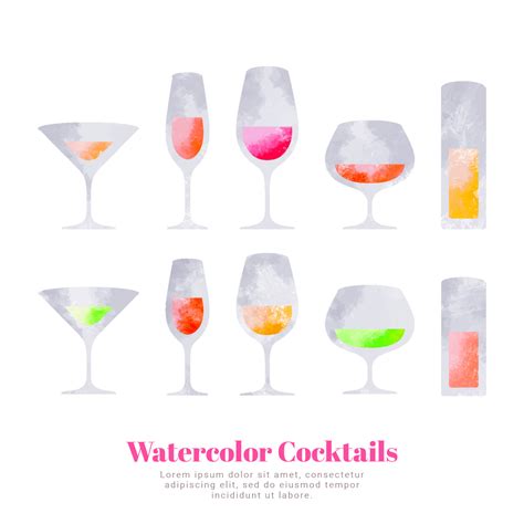 Vector Watercolor Cocktails 209105 Vector Art At Vecteezy