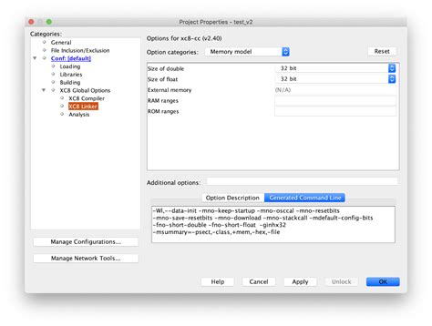 Xc Linker Memory Model Options