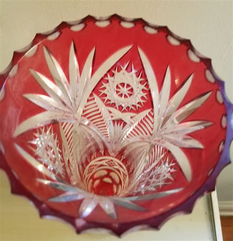 Vintage Ruby Red Bohemian Czech Glass Vase Aunt Gladys Attic
