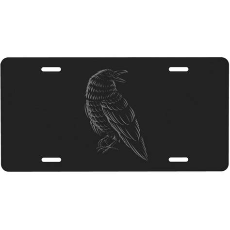 Black Raven License Plate Novelty Metal Plate Vanity Tag Aluminum Car