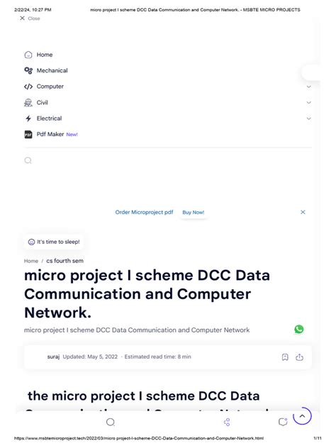 Micro Project I Scheme Dcc Data Communication And Computer Network