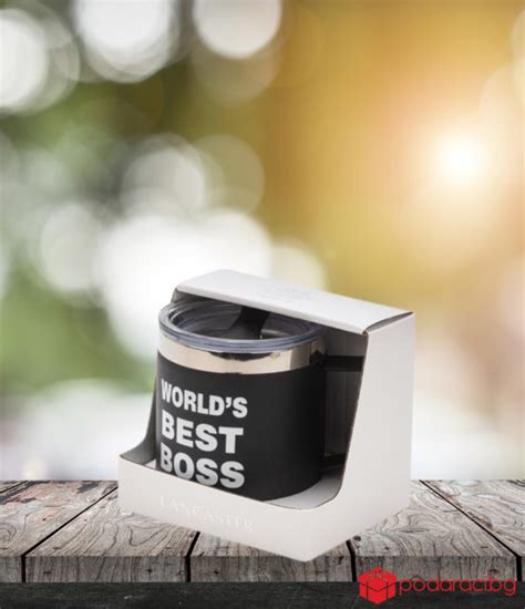 Термо чаша WORLD'S BEST BOSS - черна - Джобни и пътни аксесоари
