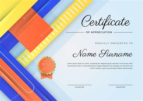 Premium Vector Modern Elegant Colorful Diploma Certificate Template