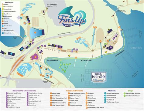 Fins Up Water Park Map — Hours Of Operation