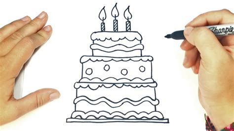 How To Draw A Birthday Cake Step By Step Birthday Cake Drawing Lesson