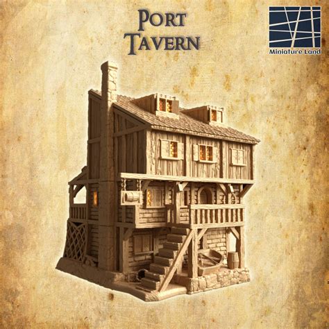 3d Printable Port Tavern Tabletop Terrain 28 Mm By Miniatureland