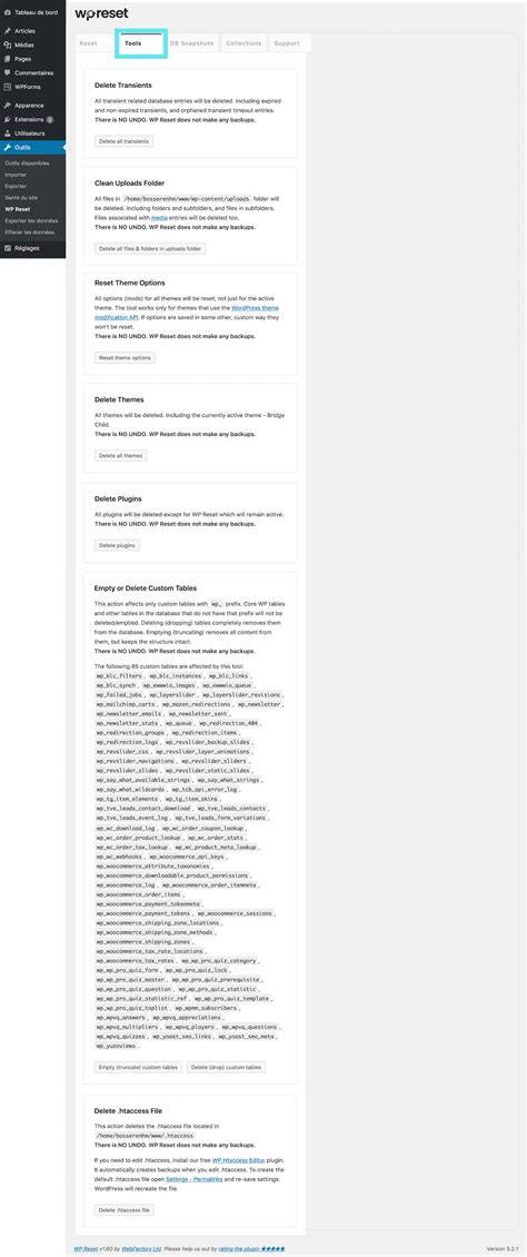 tutoriel comment utiliser le plugin wp reset best wordpress reset