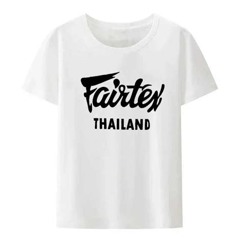 Mens T Shirts Muay Thai Kickboxing Fairtex Man TShirt Black Casual Round Neck Loose Graphic