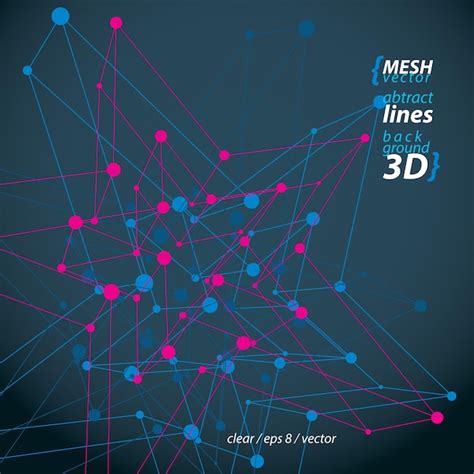 Premium Vector 3d Mesh Polygonal Abstract Object Isolated On Dark Background Stylish