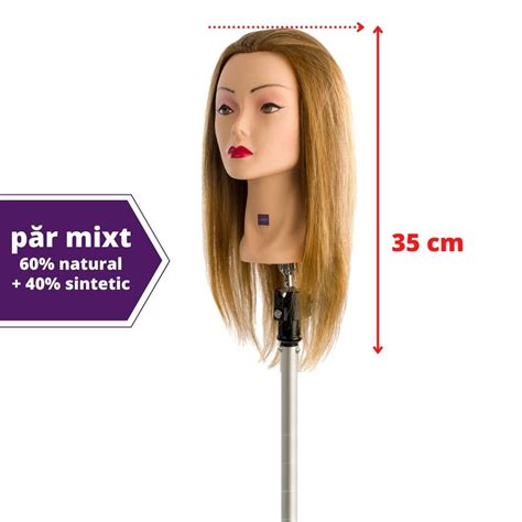 Manechin Păr Natural și Sintetic Visuel Ro Beauty Expert