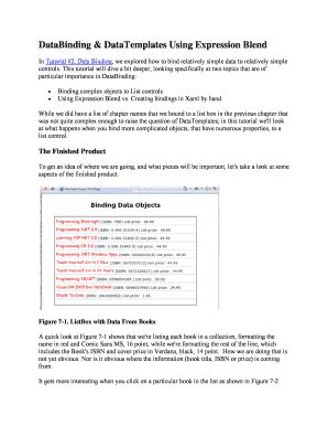Fillable Online DataBinding DataTemplates Using Expression Blend Fax Email Print PdfFiller