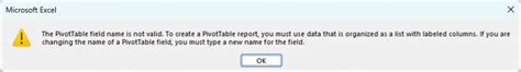 How To Fix Pivot Table Field Name Is Not Valid Error Excel Insider