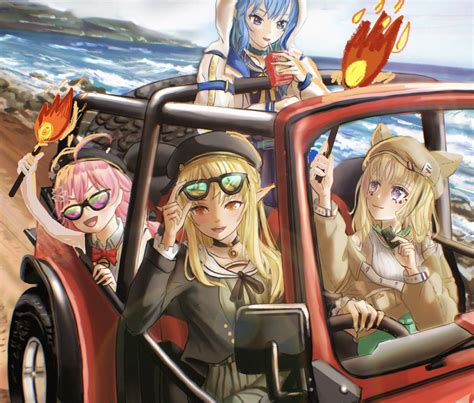 星街すいせい 尾丸ポルカ 不知火フレア 「 」七二のイラスト