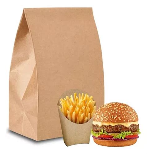 Saco De Papel Kraft SOS Liso Grande Para Delivery G 24X15 5X31cm