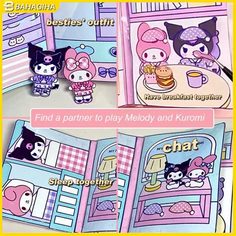 Bahagiha Sanrio Kuromi Cinnamoroll Tự Làm Cuốn Sách Đồ Chơi Bóp Tự