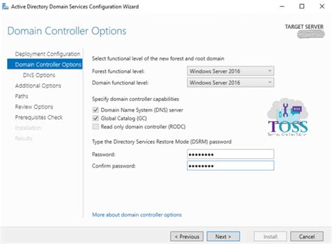 post deployment configuring active directory on windows server 2016 toss
