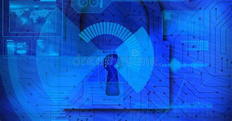 Composition Of Digital Data Processing And Computer Circuit Board Stock Illustration